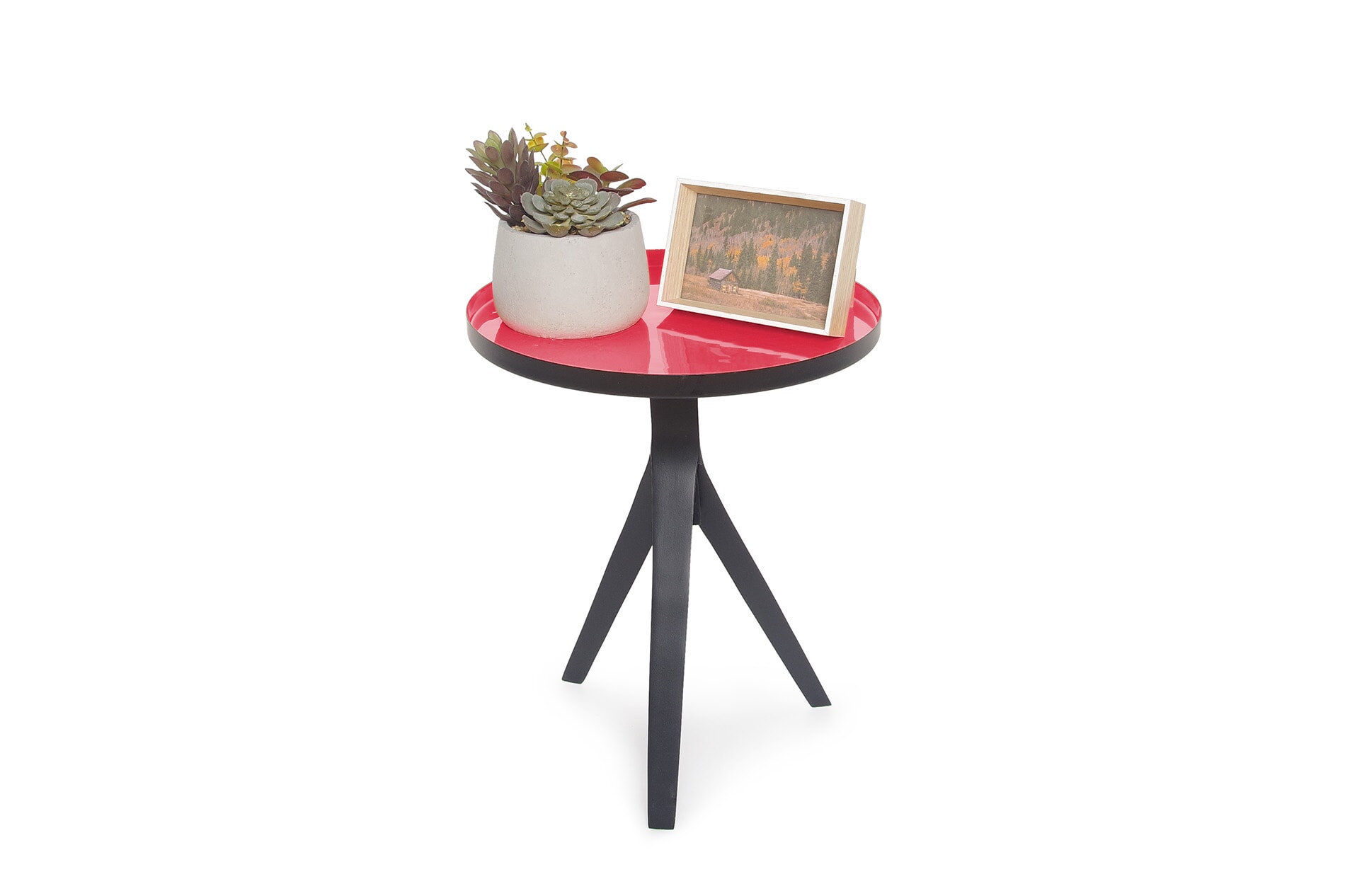 Libby circular enamel metal side table | Futon Company