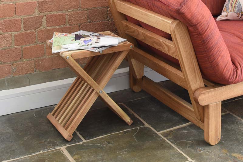 Wooden Flat Folding Stool in Walnut | Futon Company