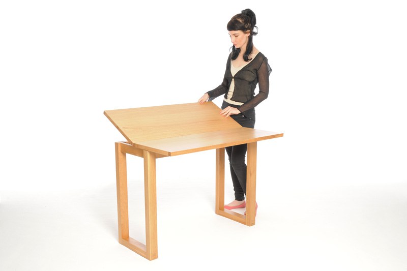 Folding Oak Console Table Dining or Desk | Futon Company