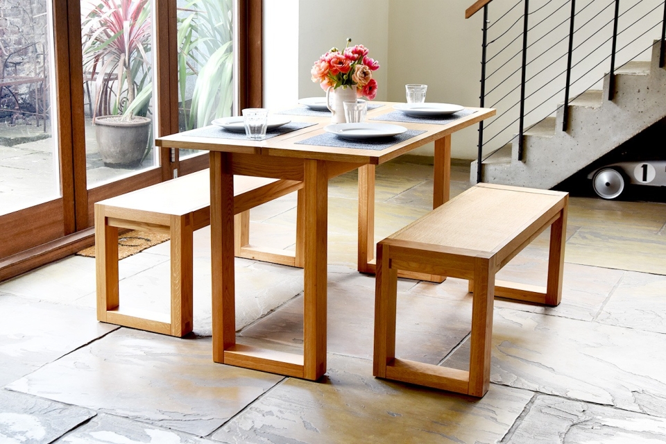 Folding Oak Console Table Dining or Desk | Futon Company