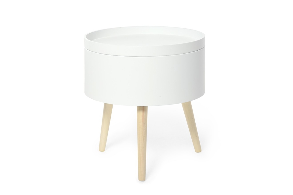 Cute circular occasional table with storage | Futon Company